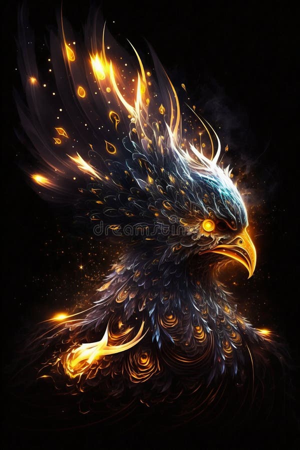 Magical Phoenix Bird. Generative AI Stock Illustration - Illustration ...
