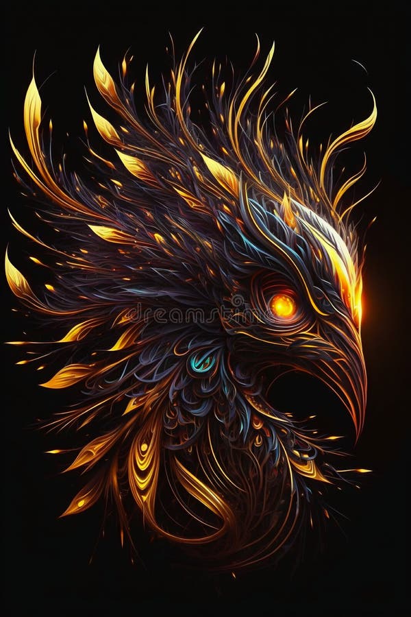 Magical Phoenix Bird. Generative AI Stock Illustration - Illustration ...