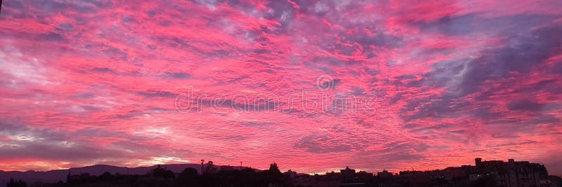Magical pink sky stock photo. Image of coast, cloud - 253594160