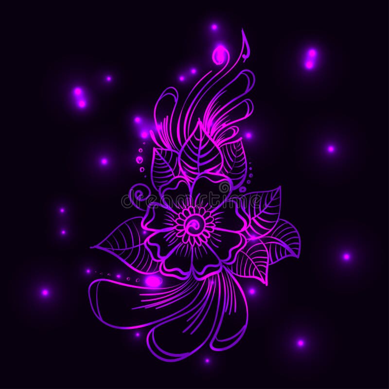 Magical Pink Flower. Vector EPS 10 Stock Vector - Illustration of ...