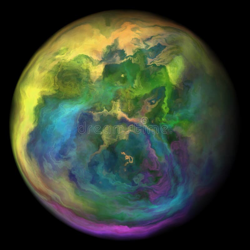 Magical Planet Ball with Distorted Stock Illustration - Illustration of ...