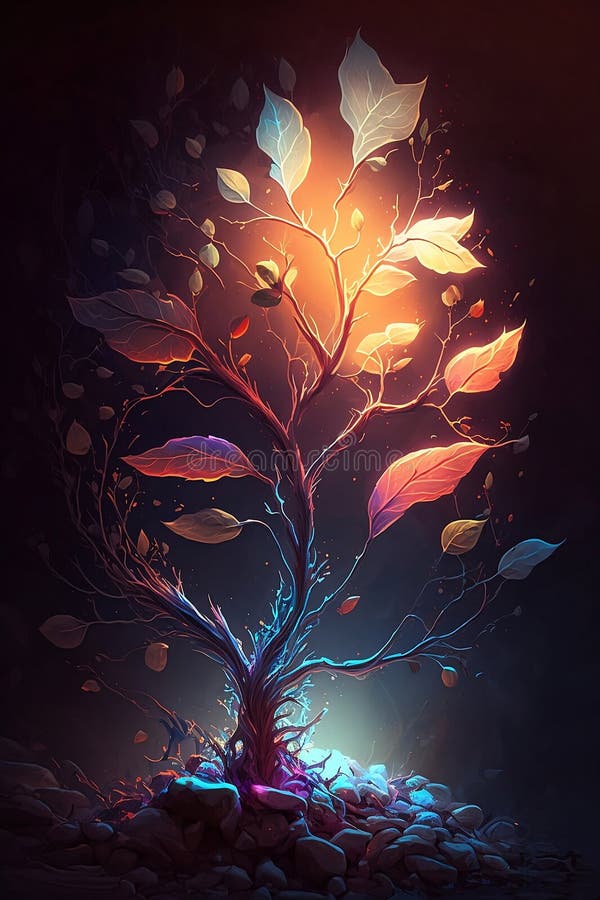 Magical Plant in Fantasy World Stock Illustration - Illustration of ...
