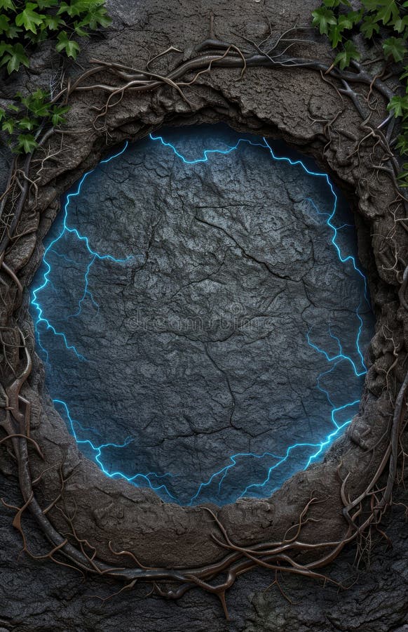 Magical Portal in the Forest Stock Illustration - Illustration of ...