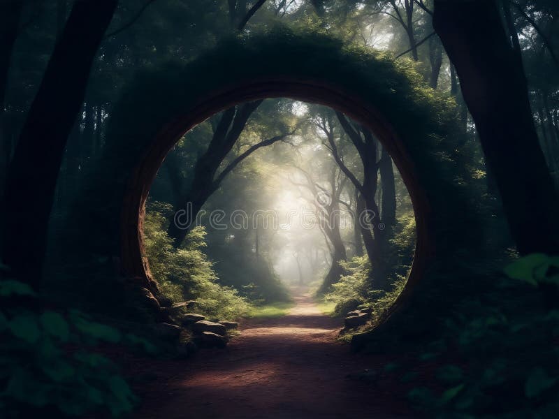 A Magical Tree of Life in Outer Space, Generative AI Illustration Stock ...