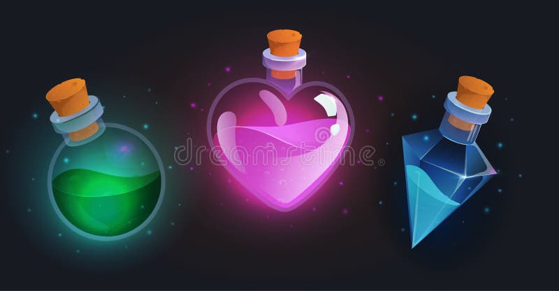 Magical potion bottles set stock vector. Illustration of witchcraft ...