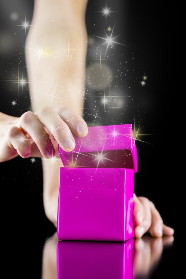 Magical present stock image. Image of light, magic, sparkle - 34910625