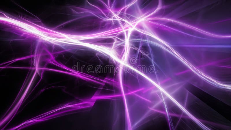 Magical Purple Energy Lightning Stock Illustration - Illustration of ...