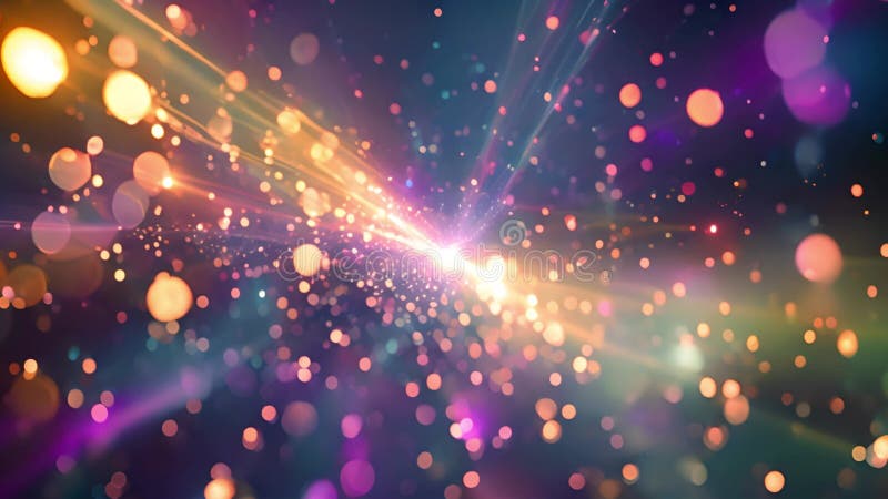 Magical Rainbow Colored Particles Light Shining Abstract Background ...