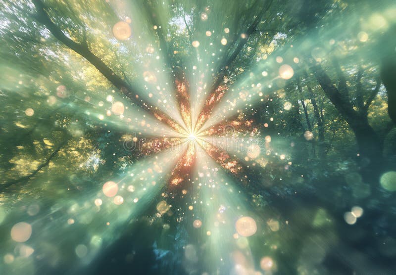 Magical Rays of Light in the Forest Stock Image - Image of forest ...