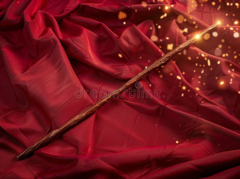 Magical Red Fabric with Glowing Lights Stock Illustration ...