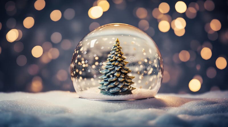 Magical Reflections Christmas Tree in Glass Ball on Snow - Captivating ...
