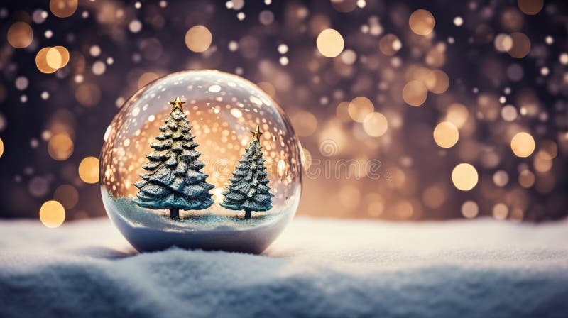Magical Reflections Christmas Tree in Glass Ball on Snow - Captivating ...