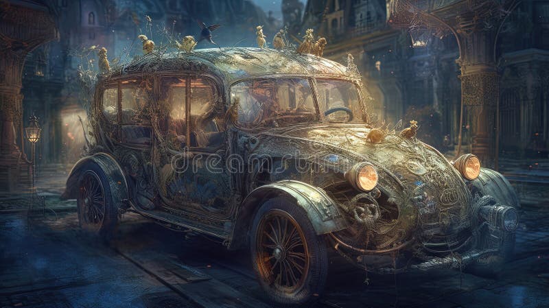 Magical Ride through Fantasy Worlds Stock Illustration - Illustration ...