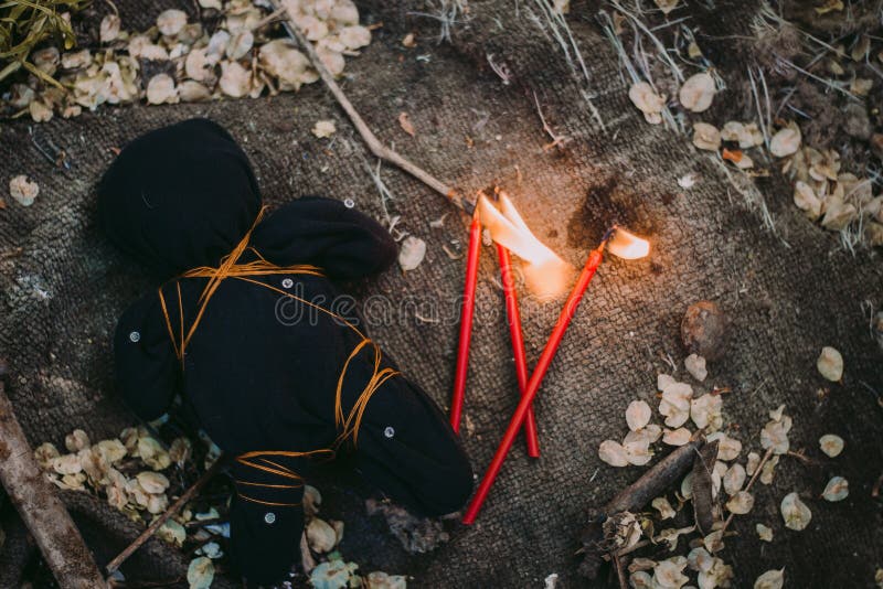 Magical Ritual in Spring Forest Stock Image - Image of night, ritual ...