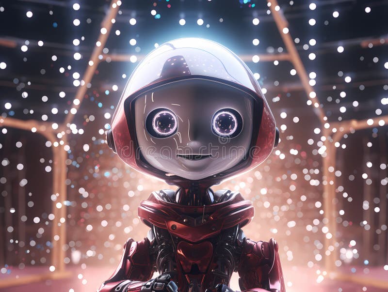 A Magical Robot that Can Fulfill a Wish, a Robot with a Helmet Stock ...