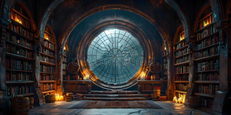 A Magical Room in a Castle Filled with Books and Curious Objects with a ...