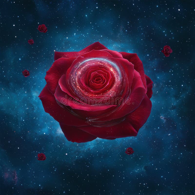 Magical rose in space stock illustration. Illustration of celestial ...