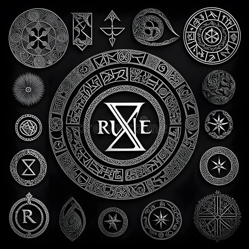 Magical Runes of the Vikings, Ai-generatet Stock Illustration ...