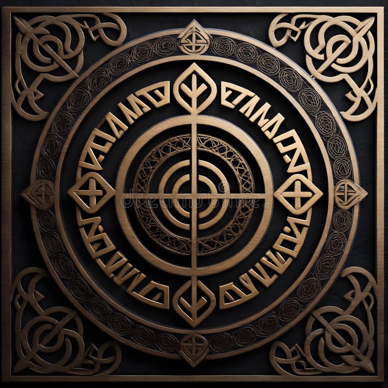 Magical Runes of the Vikings, Ai-generatet Stock Illustration ...