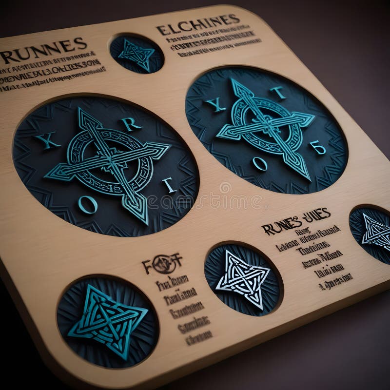 Magical Runes of the Vikings, Ai-generatet Stock Illustration ...