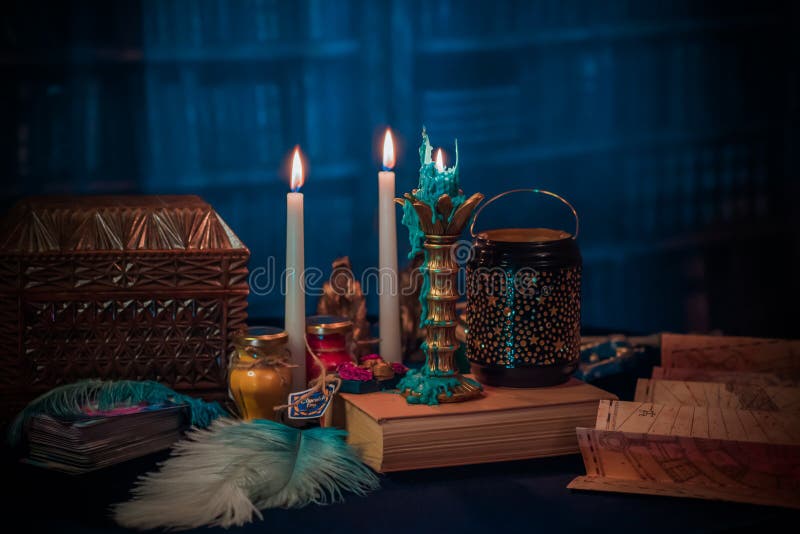 Magical Stuff on a Table. Esoteric Concept Stock Photo - Image of ...