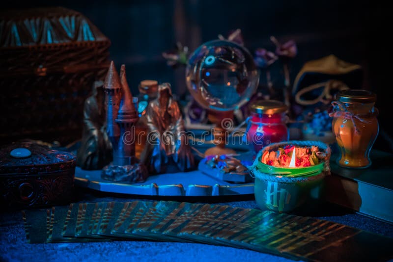 Magical Stuff on a Table. Esoteric Concept Stock Photo - Image of ...