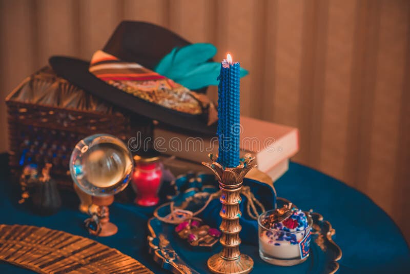 Magical Stuff on a Table. Esoteric Concept Stock Photo - Image of ...