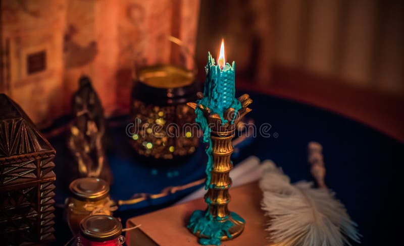 Magical Stuff on a Table. Esoteric Concept Stock Photo - Image of ...
