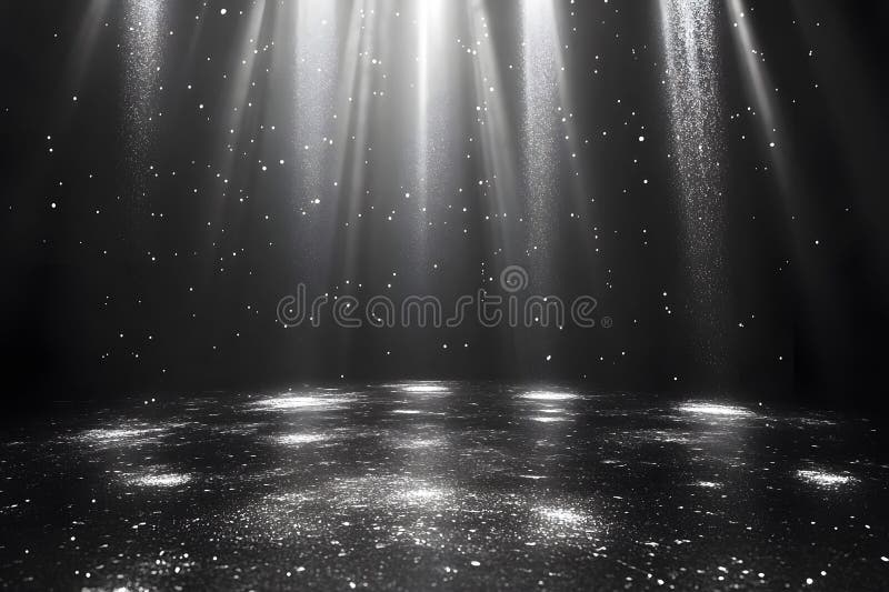Mystical Spotlight Stage with Glittering Dust and Dramatic Lighting ...