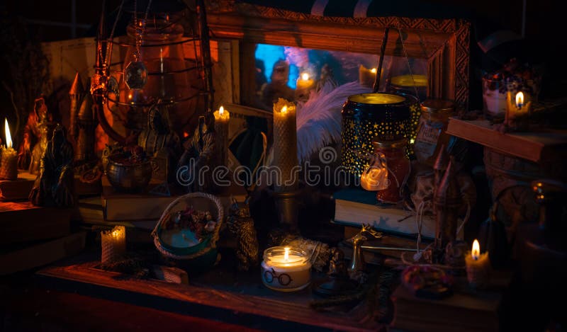 Magical Altar, Old Magic Concept, Spells and Prediction Concept Stock ...
