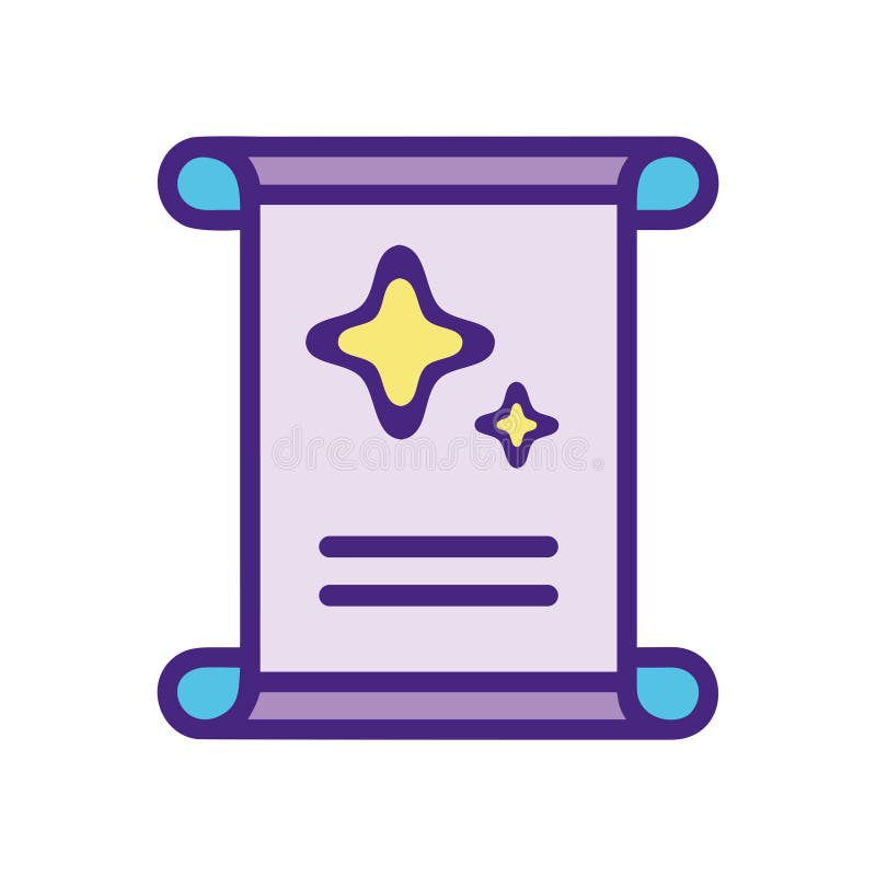 Magical Scroll with Glowing Star Stock Vector - Illustration of star ...