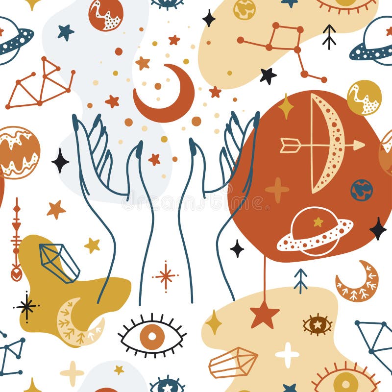 Magical seamless pattern stock vector. Illustration of magic - 179984749