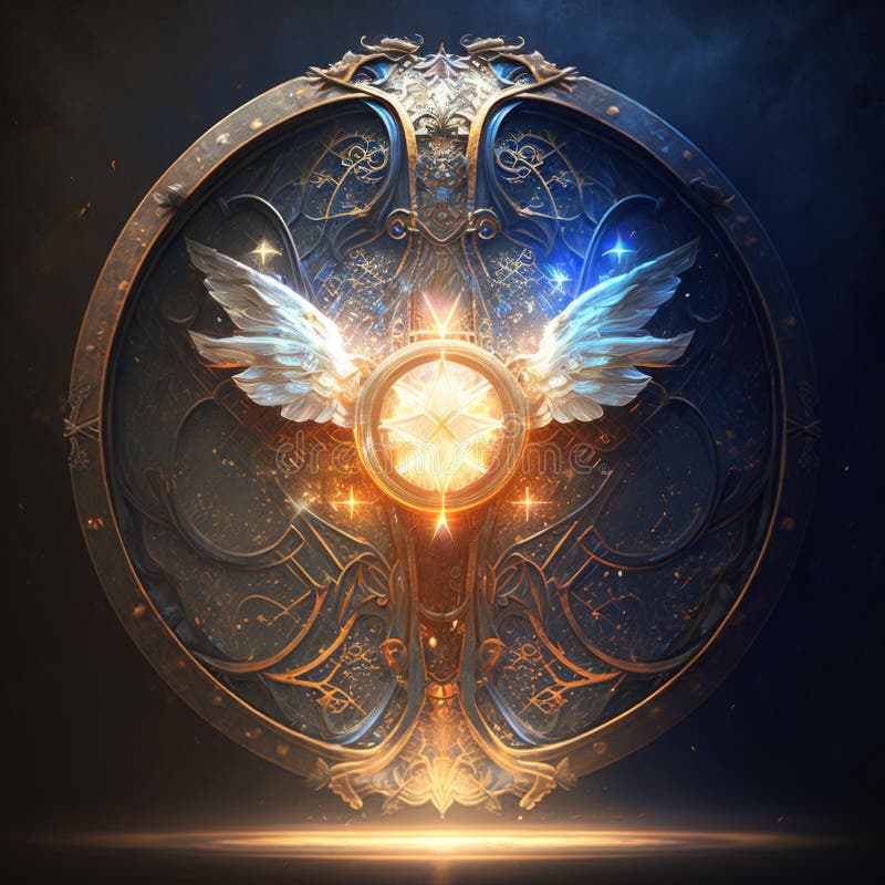 Magical Shield of Blinding Light, Fantasy Art, AI Generation Stock ...