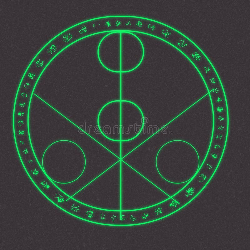 Magical Signs Inside the Circle 3d Illustration Stock Illustration ...