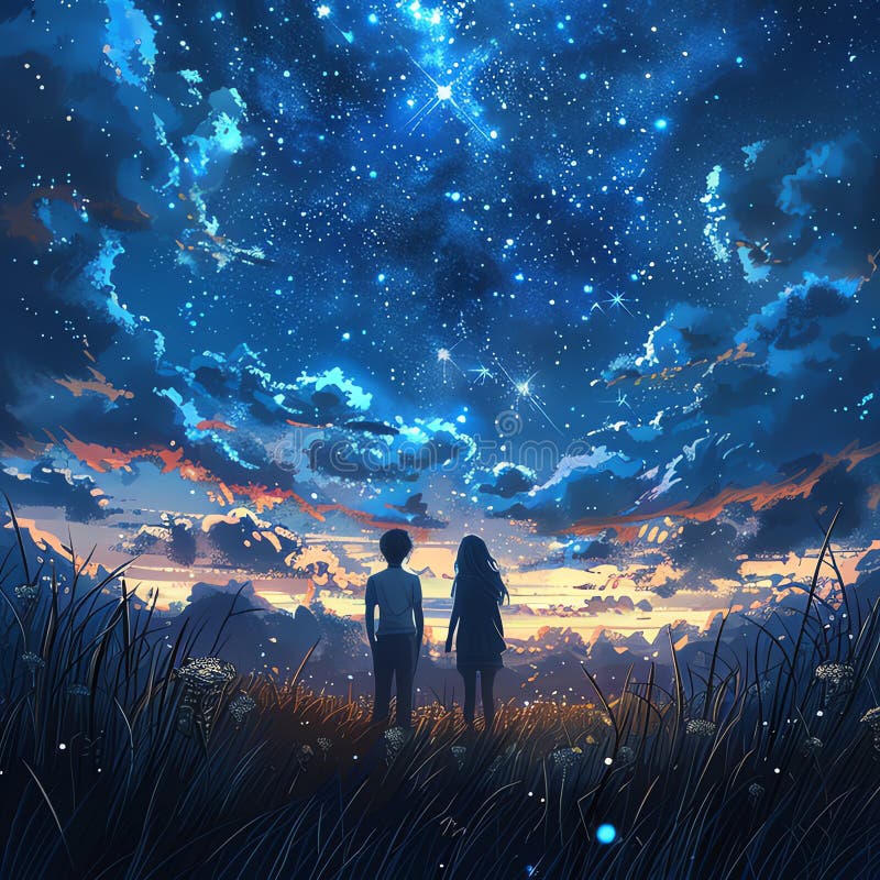 Magical sky, AI generated stock illustration. Illustration of ...