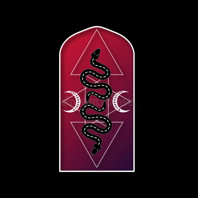 Magical Snakes and Arches Alchemy Symbol Talisman Stock Vector ...