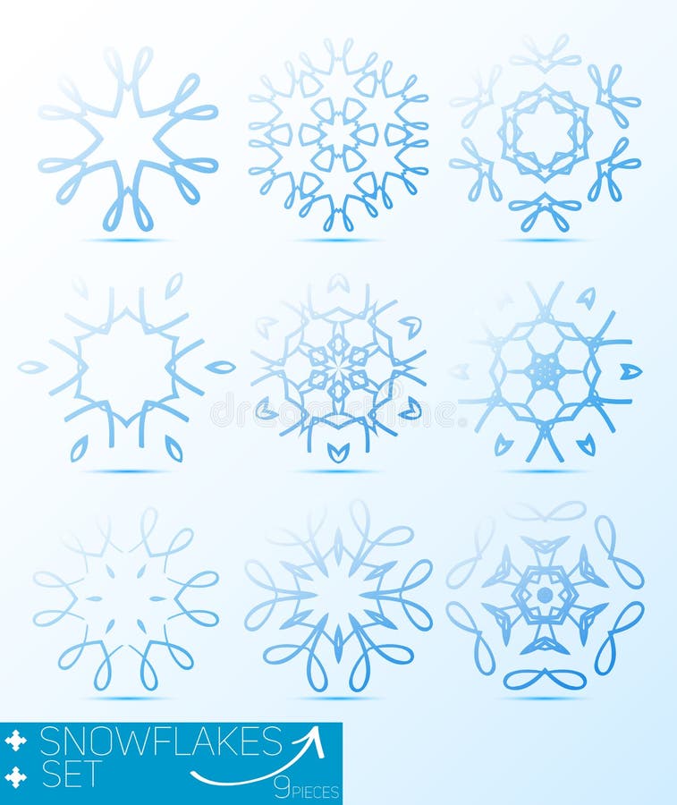 Magical Snowflakes Winter Set for Design Stock Vector - Illustration of ...