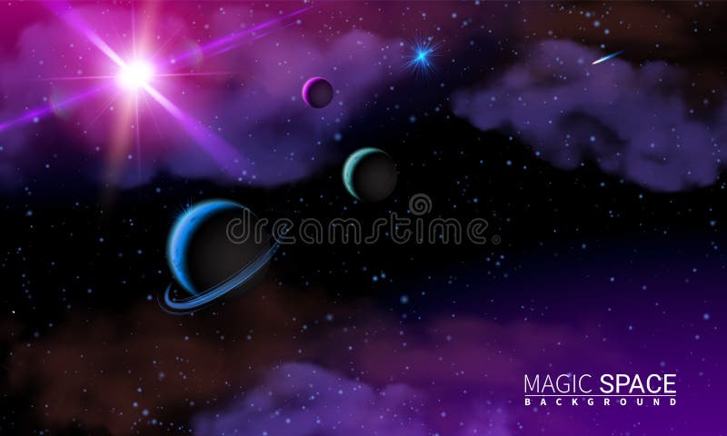 Magic Meteor with Smooth Tails Stock Vector - Illustration of core ...