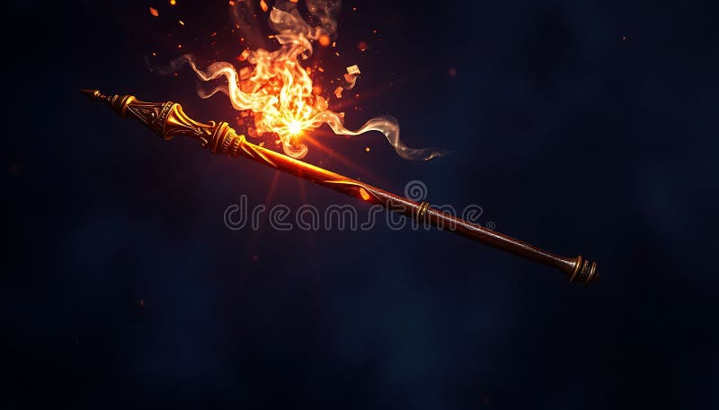 Magical Staff with Glowing Orb, Fantasy Weapon, Wizard Artifact, Stock ...