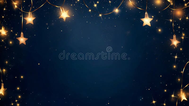 Magical Starry Night Lights Festive Background High Quality Image Stock ...