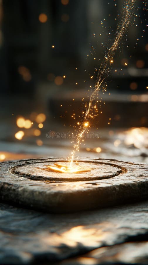 Magical Stone Emitting Sparkling Light in a Mystical Setting Stock ...