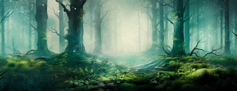 Magical Story of a Mystical Forest Filled with Secrets. Stock ...