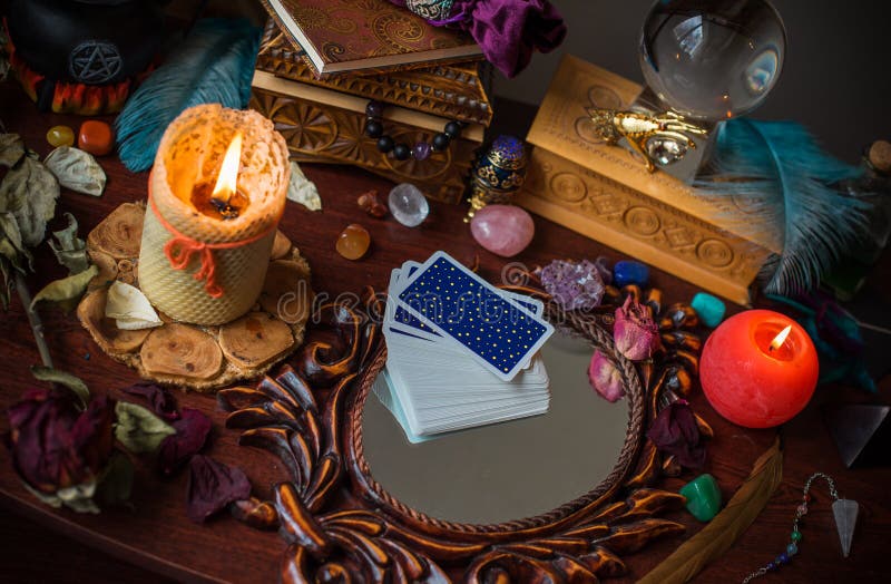 Magical Stuff on a Table, Esoteric Concept Stock Image - Image of close ...