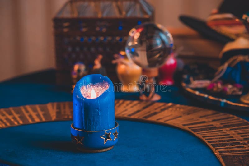Magical Stuff on a Table. Esoteric Concept Stock Image - Image of light ...