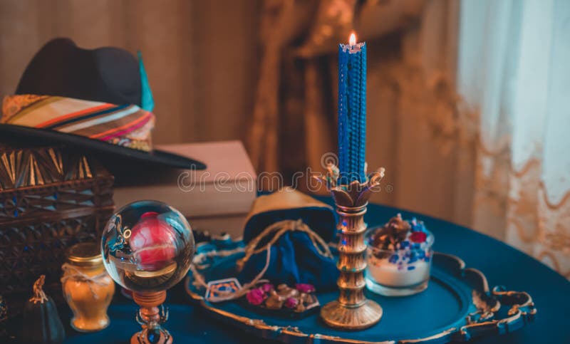 Magical Stuff on a Table. Esoteric Concept Stock Image - Image of ...