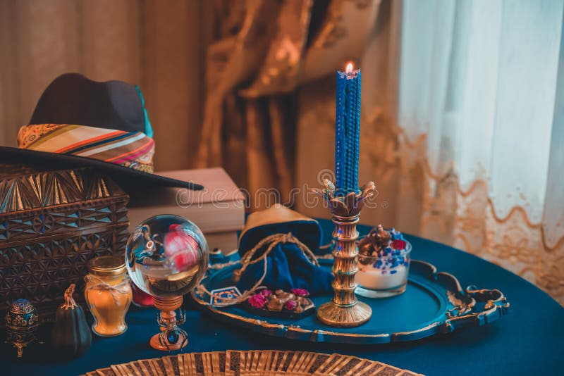Magical Stuff on a Table. Esoteric Concept Stock Image - Image of ...