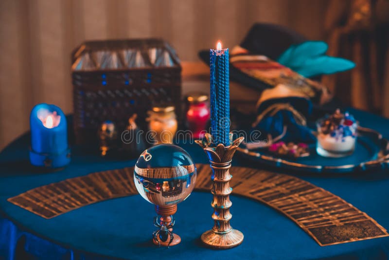 Magical Stuff on a Table. Esoteric Concept Stock Photo - Image of good ...