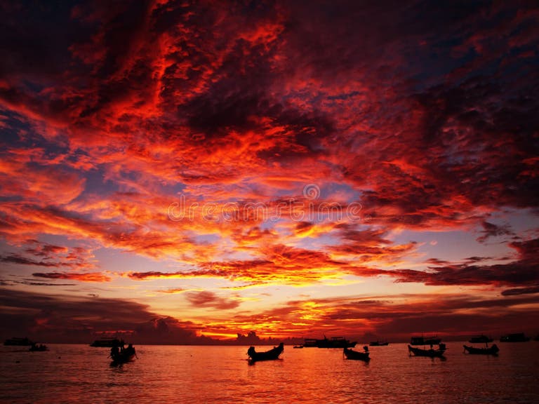 Magical sunset stock photo. Image of landscape, boats - 17143966