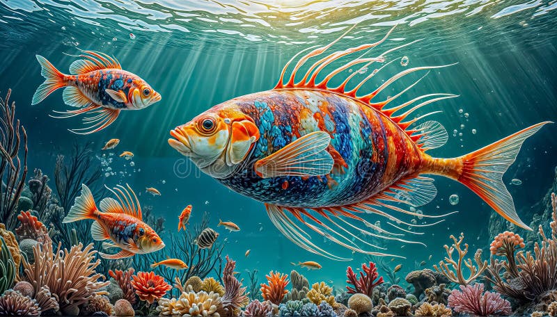 A Magical Tale of Tropical Fish Close-up Stock Image - Image of wisdom ...