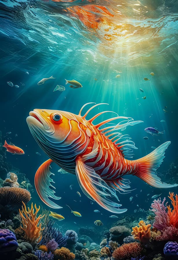 A Magical Tale of Tropical Fish Close-up Stock Image - Image of design ...